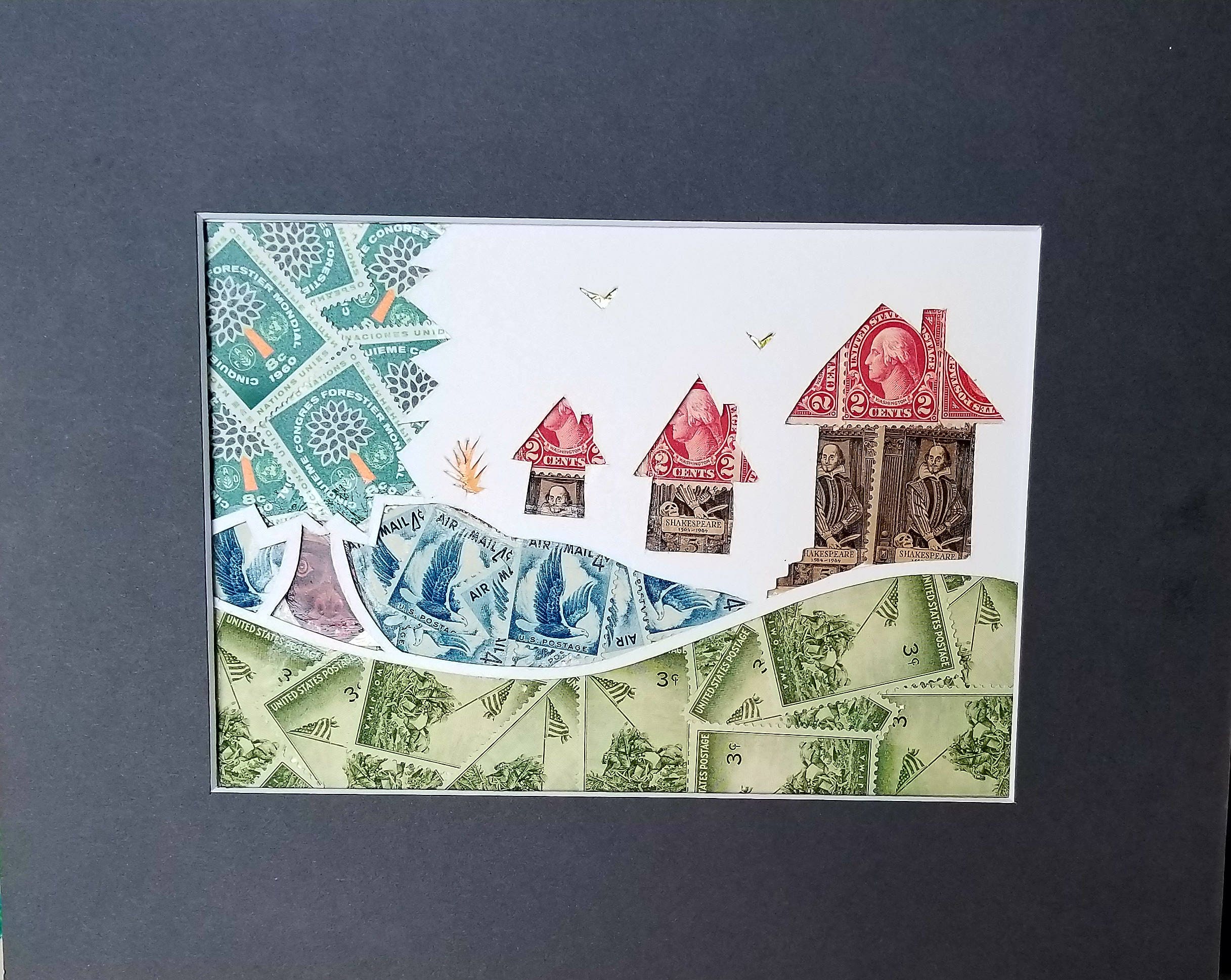 Postage Stamp Collage Summer Camp - Etsy