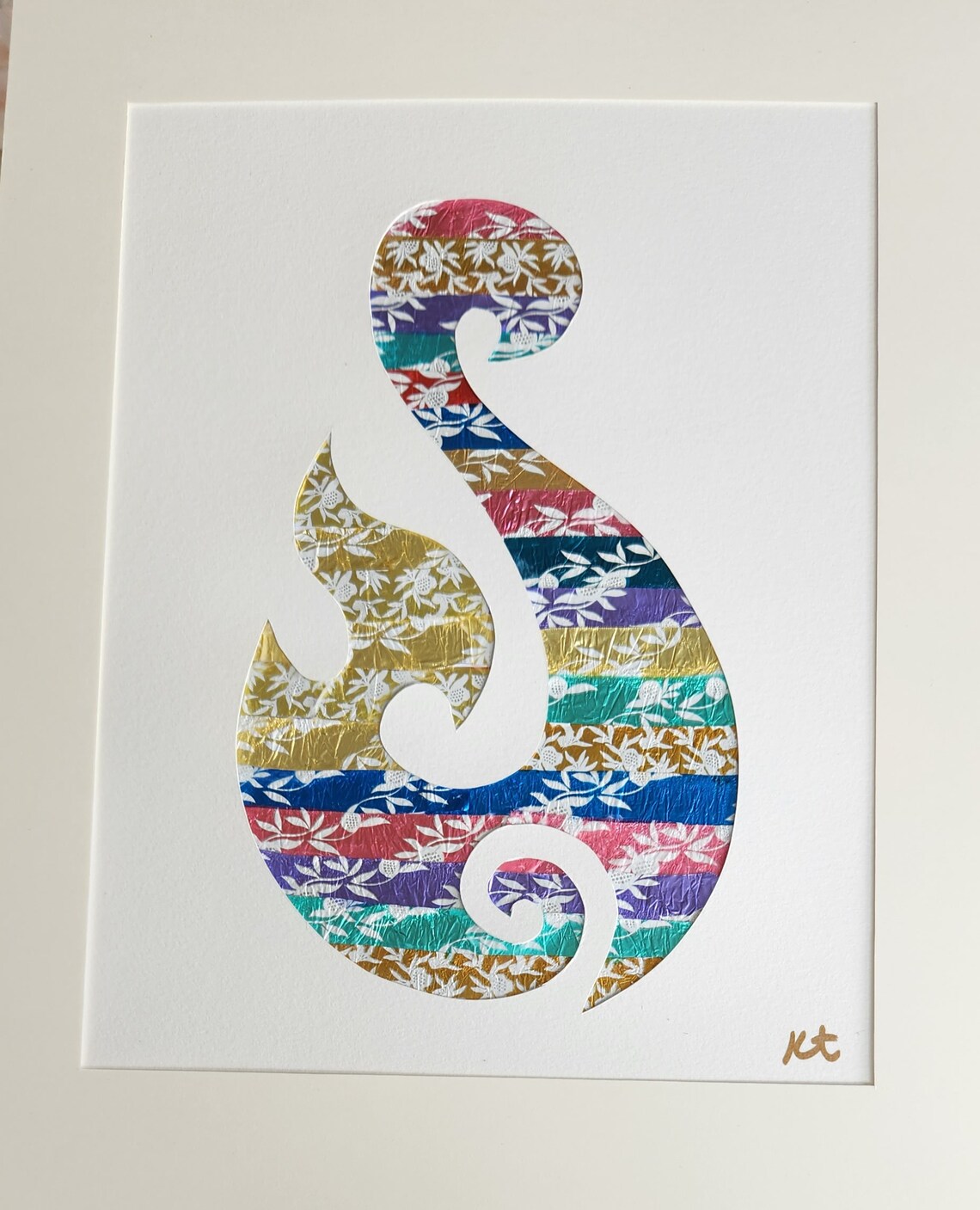 New Zealand Diversity Fish Hook in Multicolour Foil for 11x14 Frame - Etsy