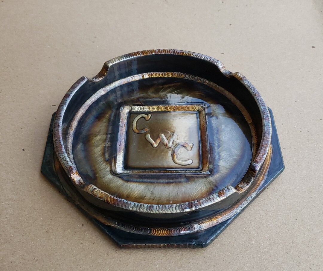 Unique Tig Welded Metal Ashtray Stainless Steel Insert - Etsy