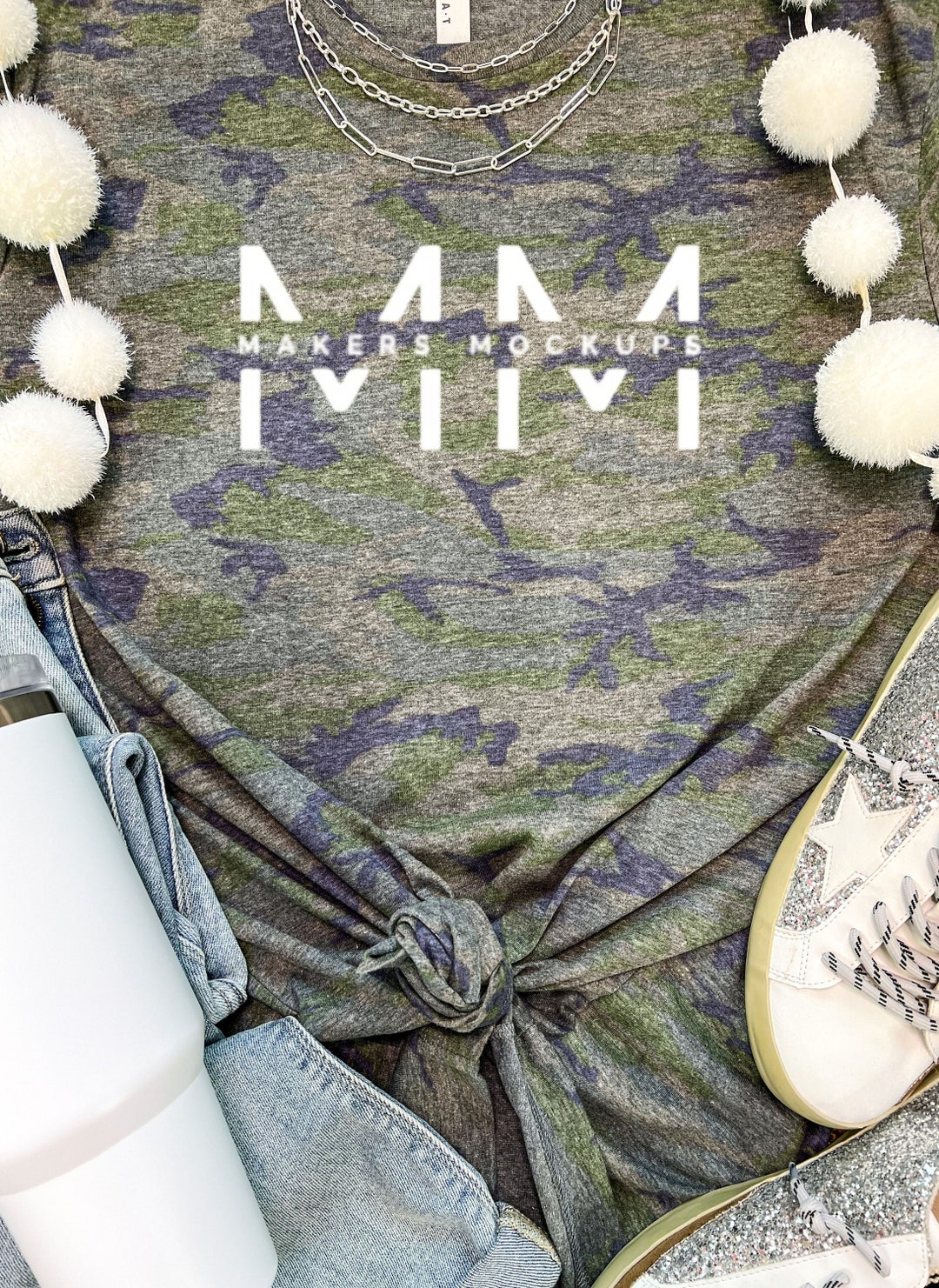 LAT 6901 Vintage Camo T-shirt Mockup | LAT Unisex Fine Jersey T-shirt ...