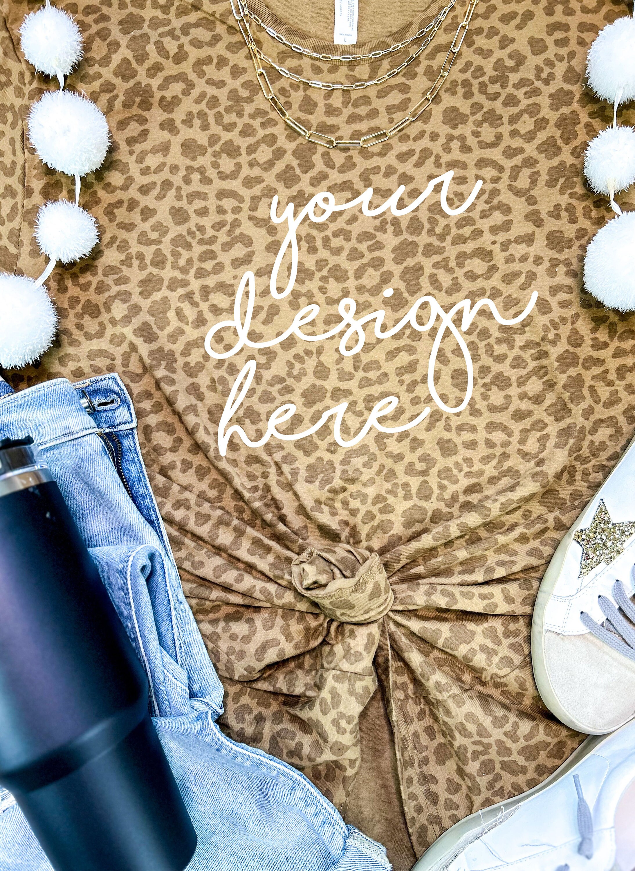 LAT 6901 Brown Leoopard T-shirt Mockup | LAT Unisex Fine Jersey T-shirt ...