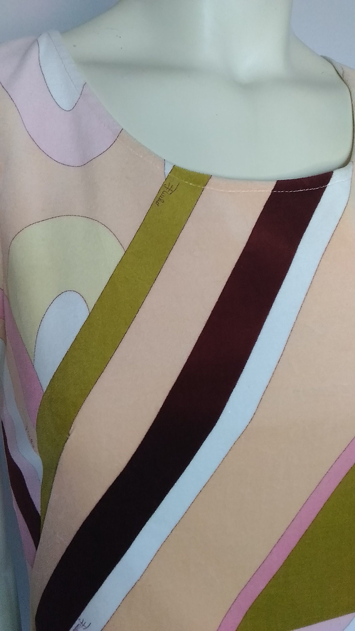 Vintage Emilio Pucci, Y2K 2000 Label, Geometric Print Cotton- Velvet ...