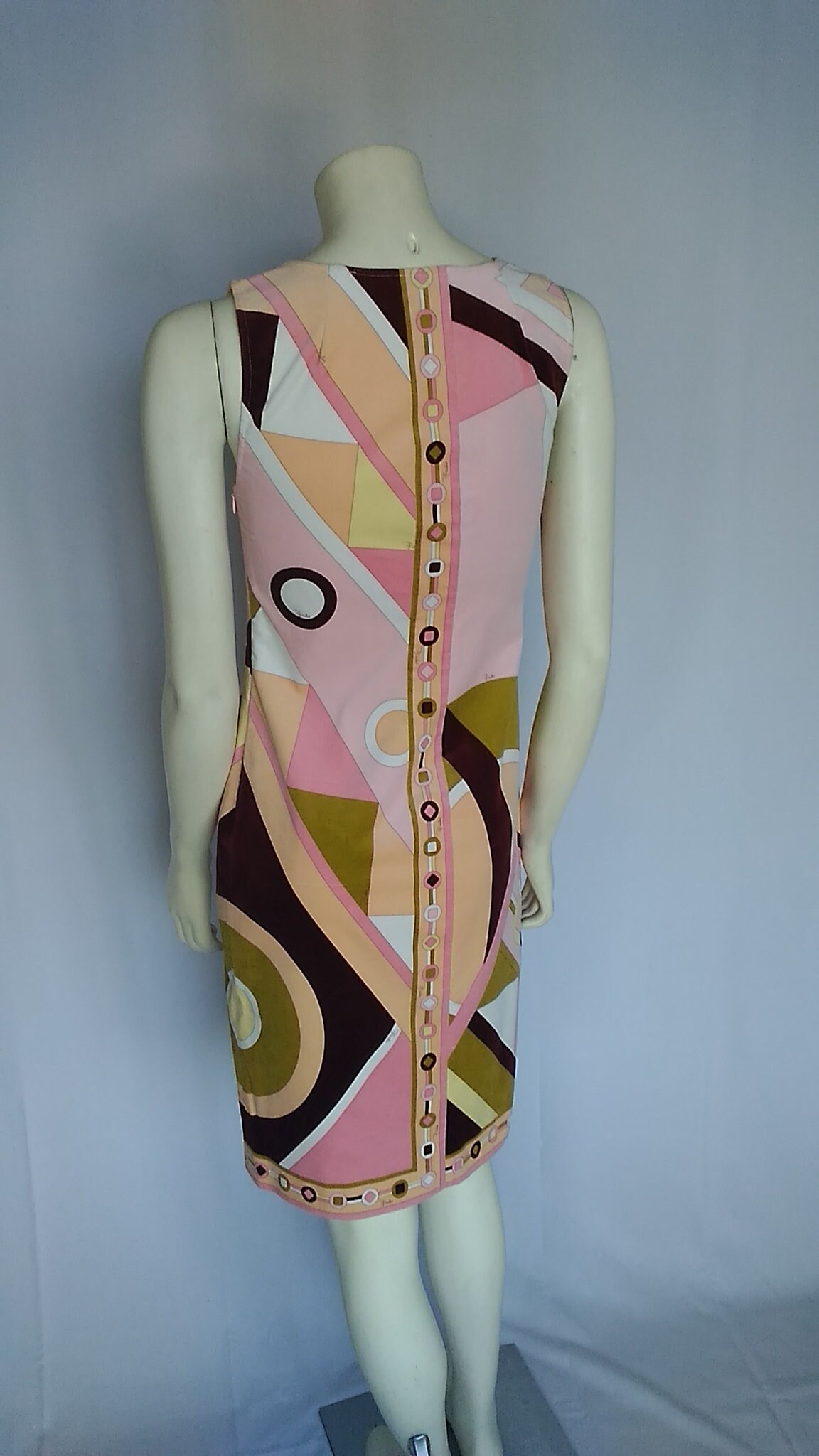 Vintage Emilio Pucci, Y2K 2000 Label, Geometric Print Cotton- Velvet ...