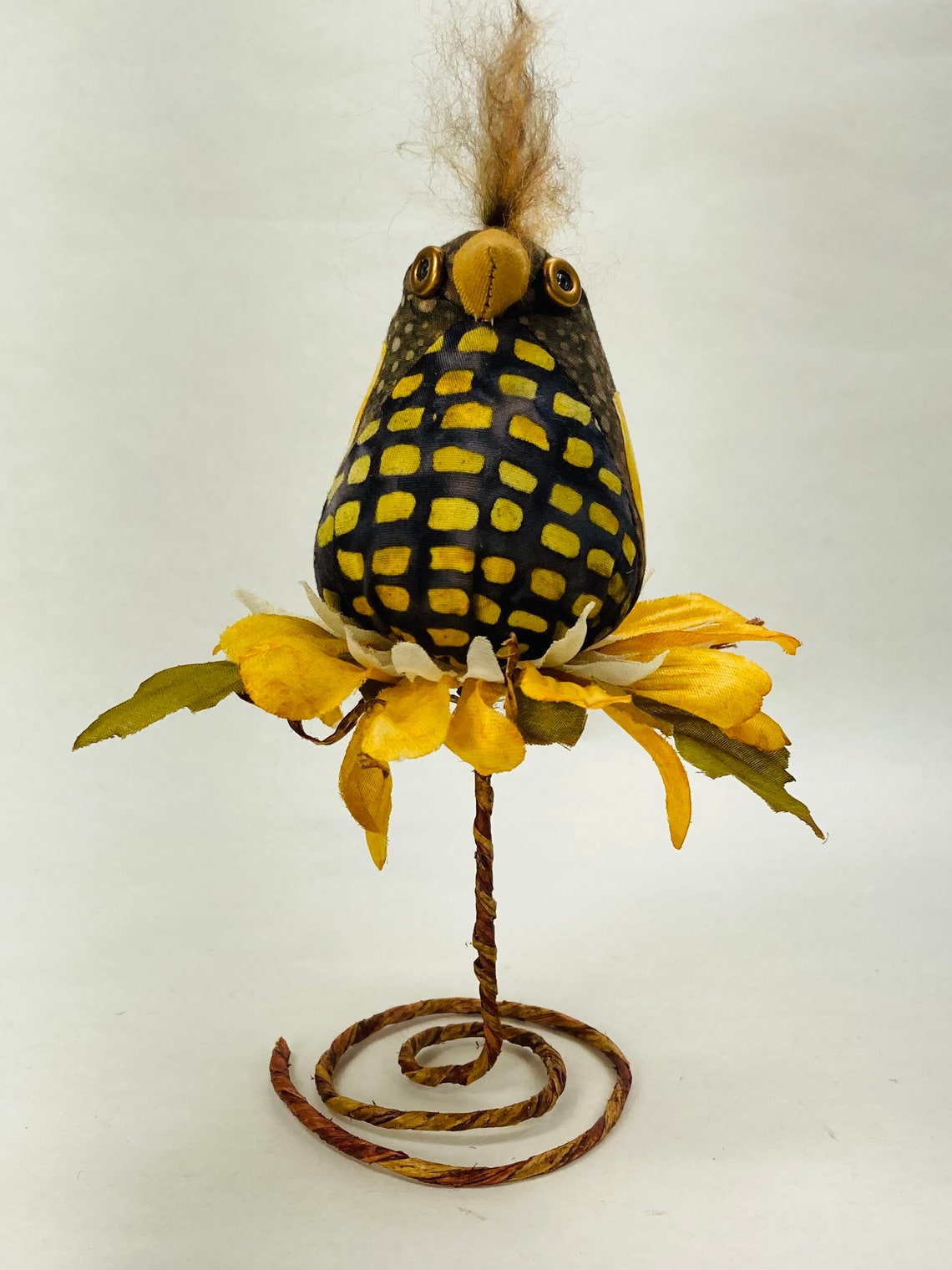 Crested Bird 385, Nested on a Wire Stand. - Etsy