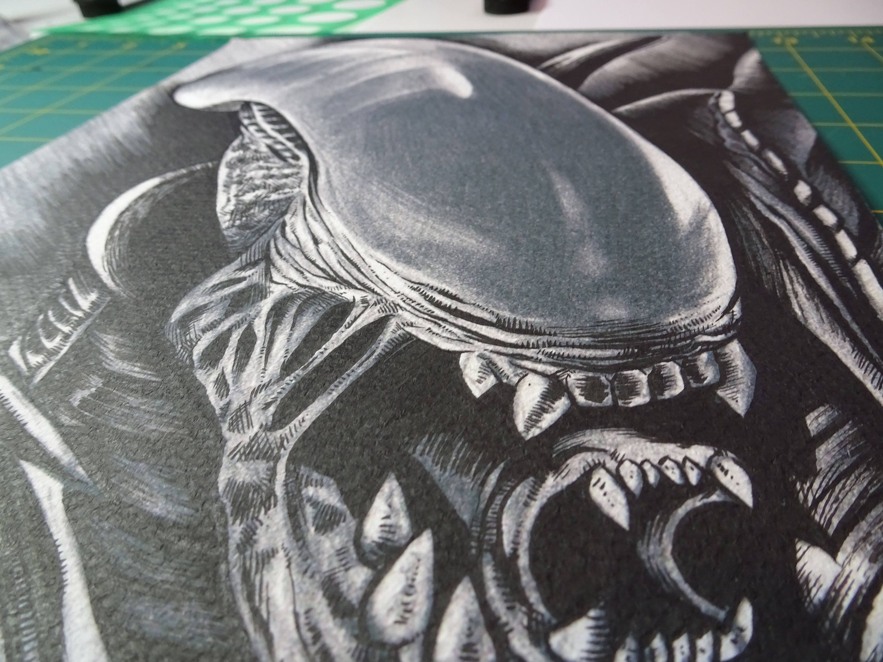 Hand Inked Xenomorph Fine Art Print Original Artwork and Unframed ...