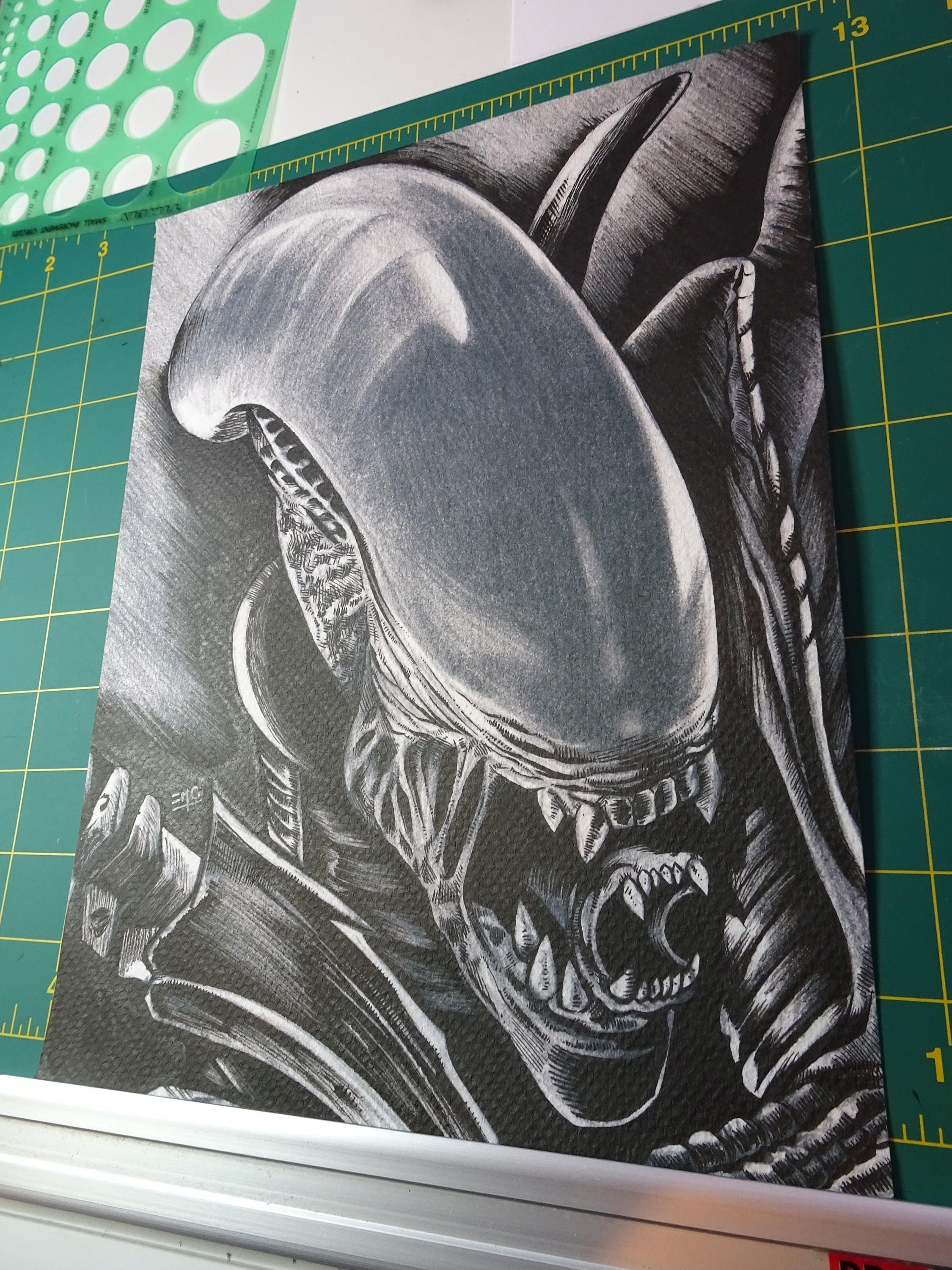 Hand Inked Xenomorph Fine Art Print Original Artwork and | Etsy