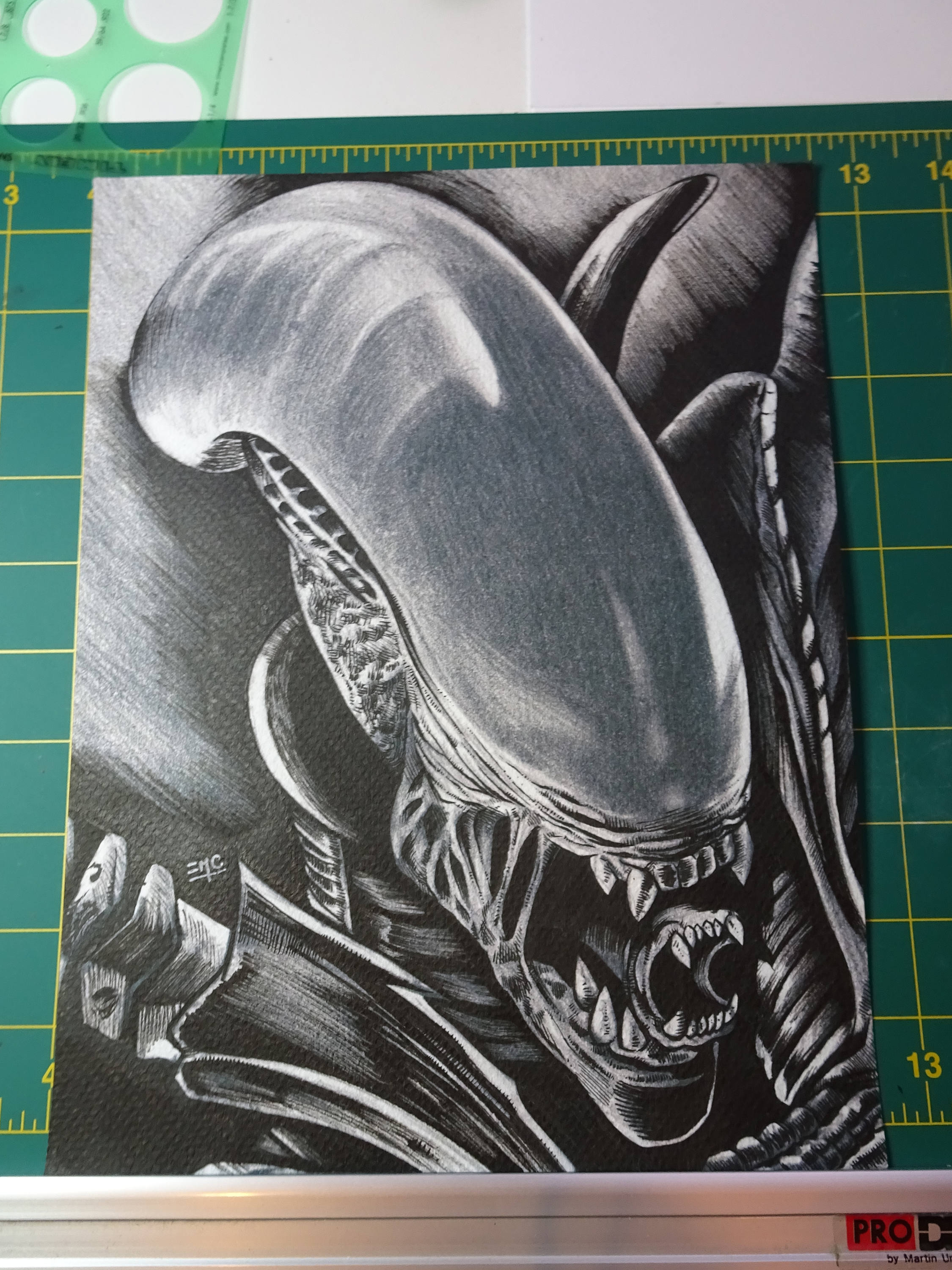 Hand Inked Xenomorph Fine Art Print Original Artwork and Unframed ...