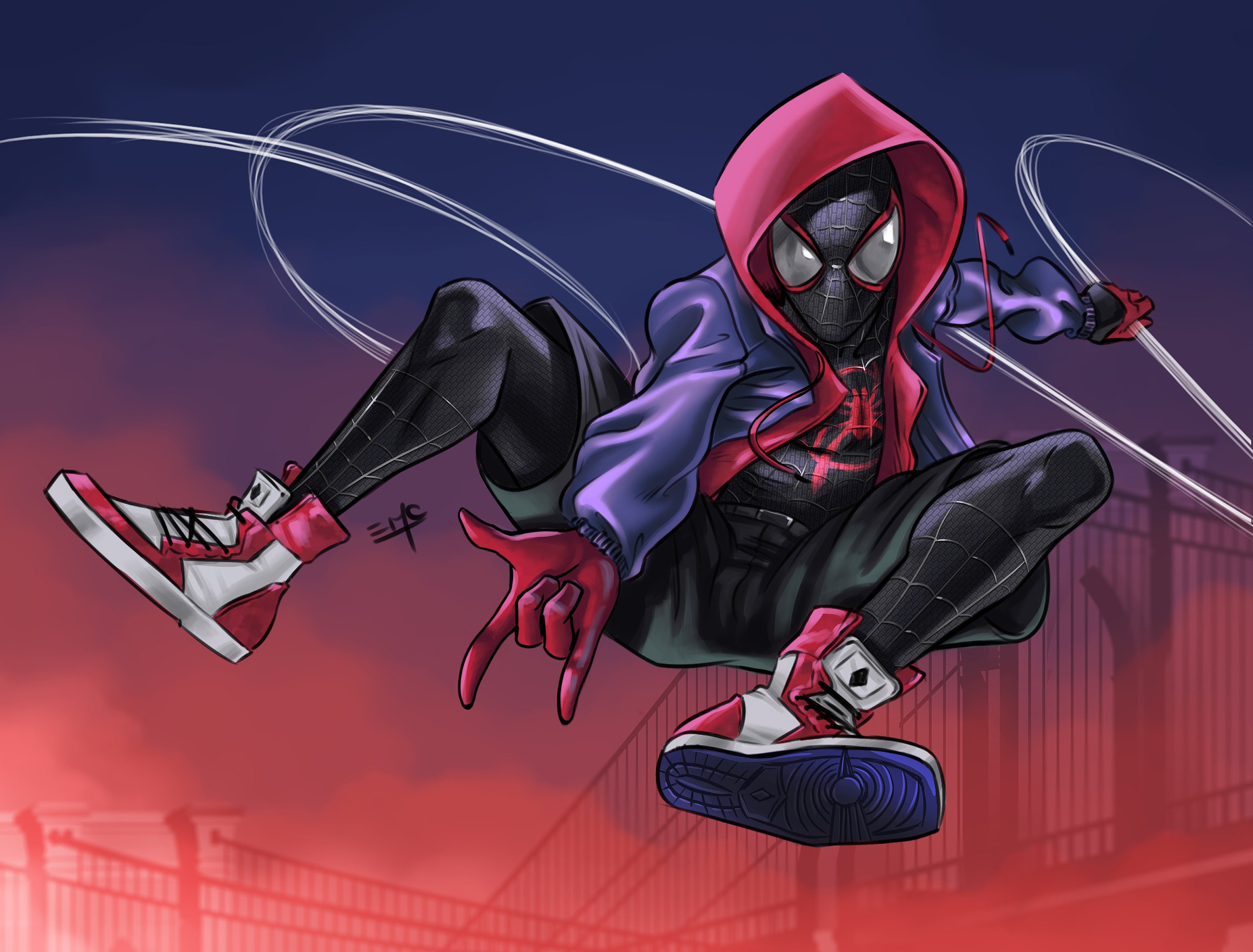 Miles Moralez Spiderverse Spiderman Art Print Original Artwork - Etsy