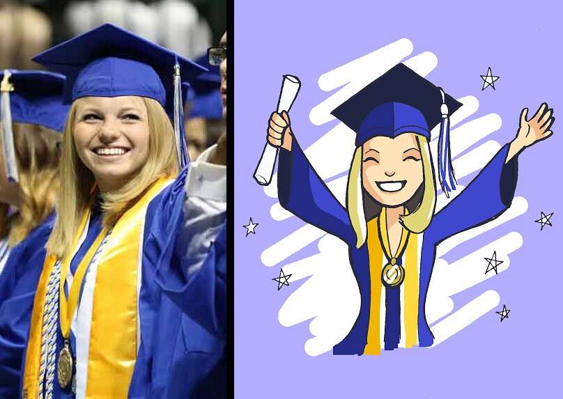 Custom Graduation Card Digital Graduation Portrait Custom - Etsy Australia