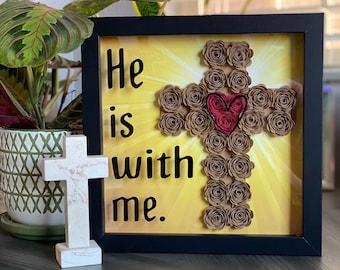 Paper Flower Cross Shadow Box - Etsy
