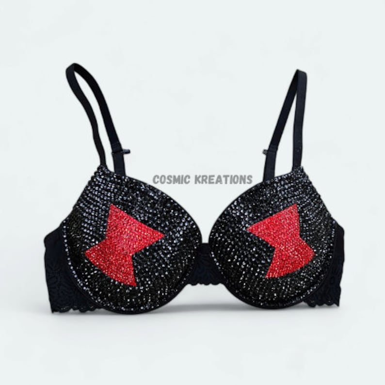 Black Widow Inspired Bra | Festival Bra | Rhinestone Bra - Etsy