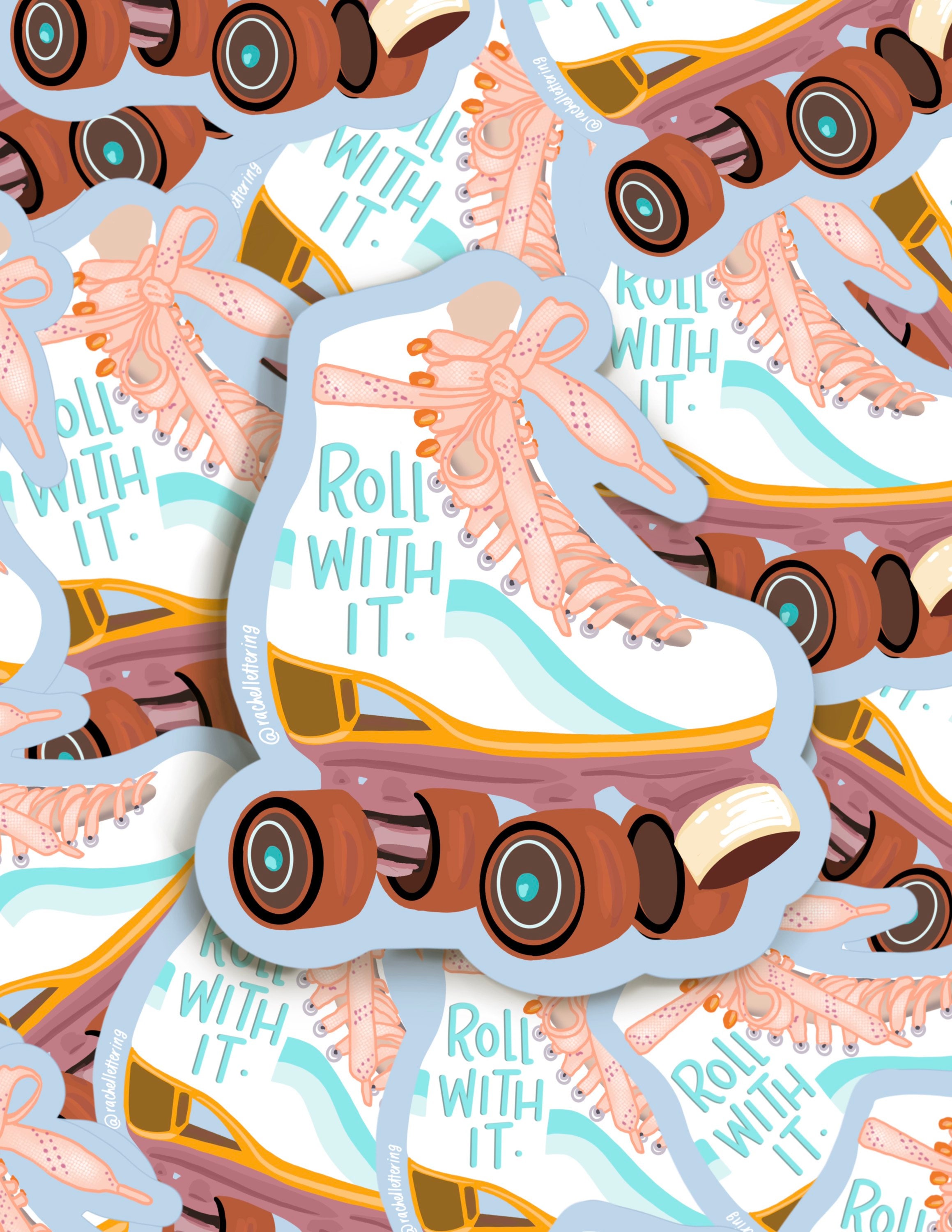 Roller Skating Sticker / roller skates / Roll with me / retro roller ...