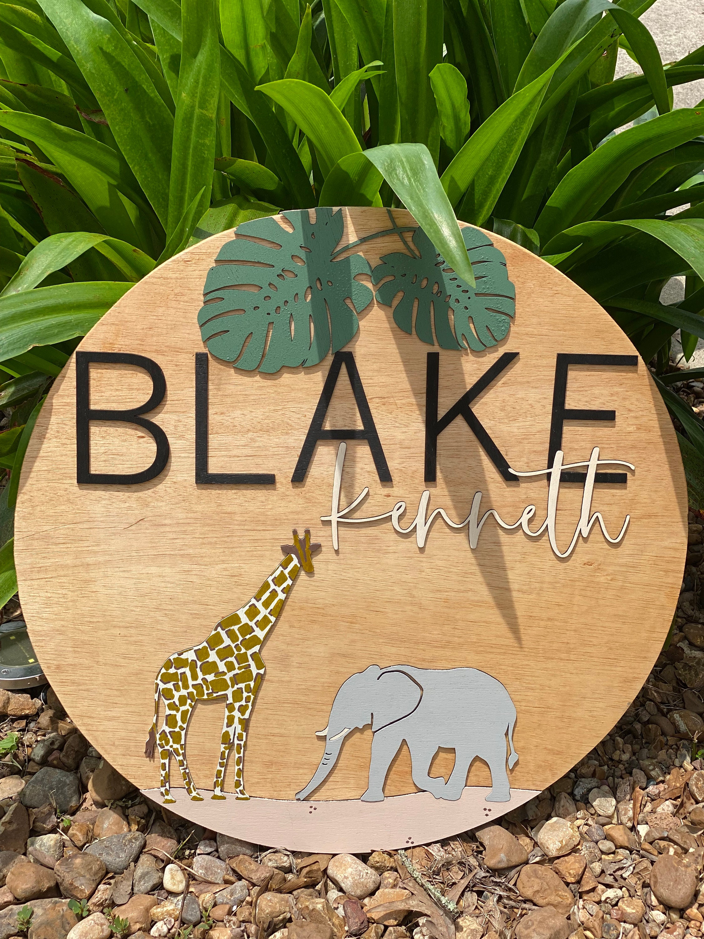Safari Nursery Baby Sign SVG FILE for Laser Cut Signs Personal ...