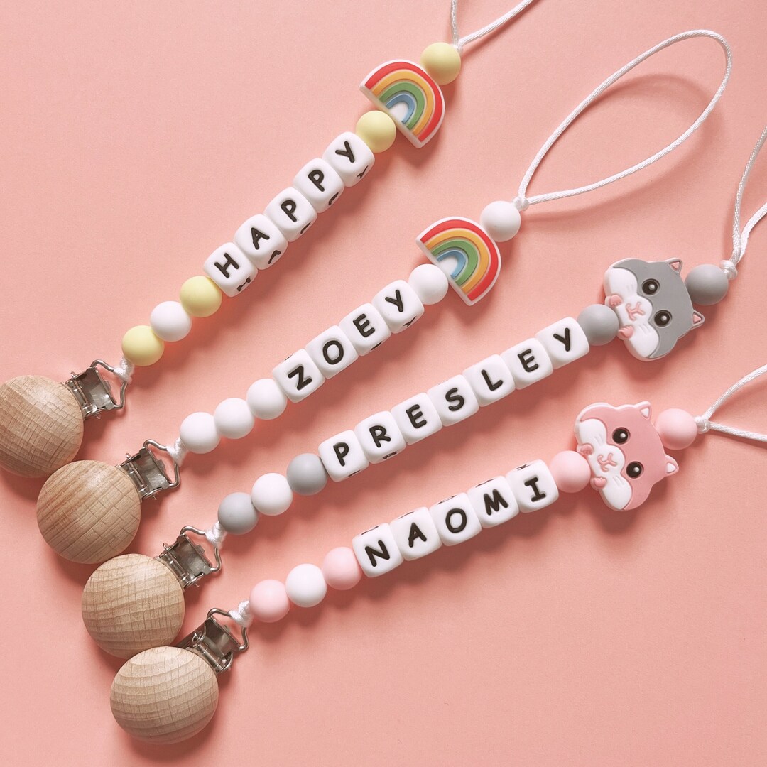 Cute Pacifier Clips | Custom Binky | Pacifier Holder With Name | Dummy ...