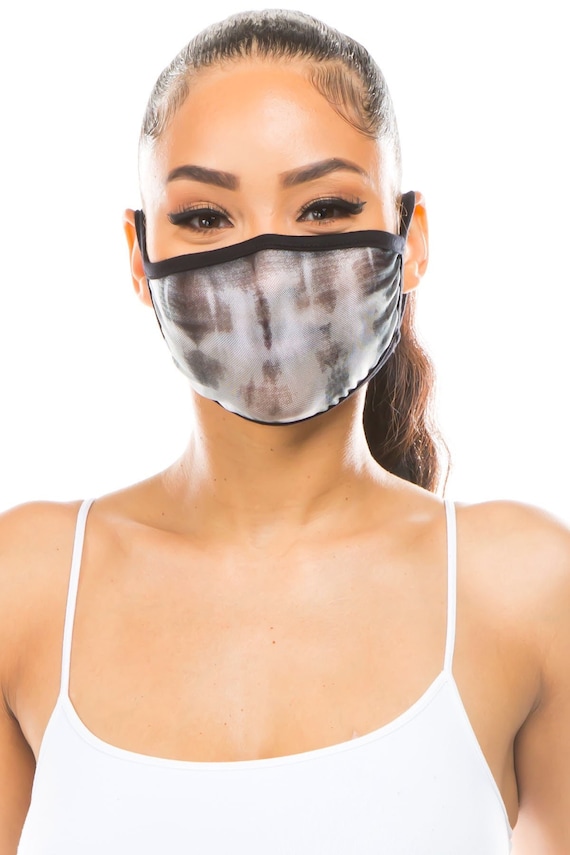 Tie Dye Sheer Mesh Face Mask Single Layer Breathable | Etsy