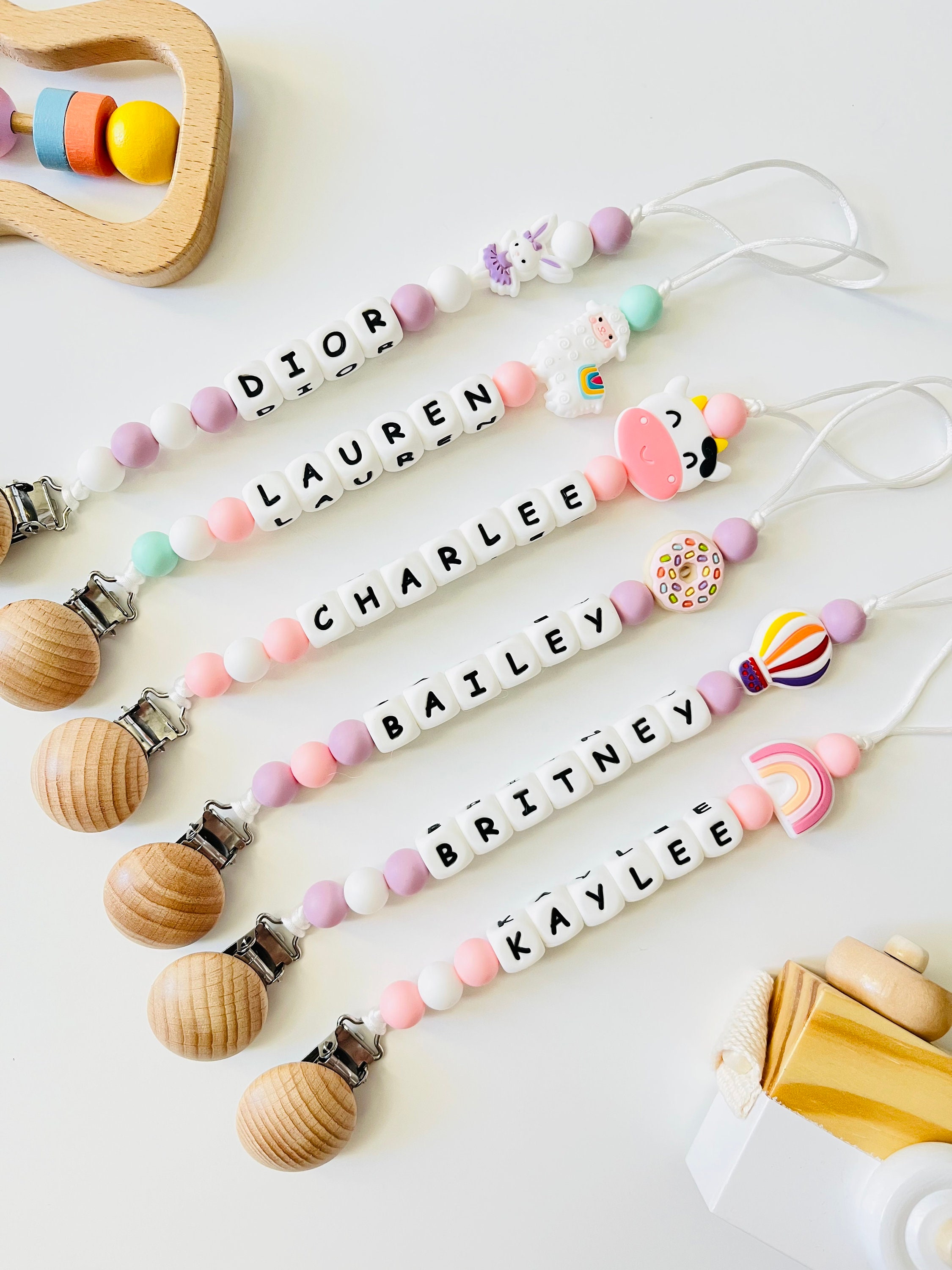 Cute Pacifier Clips | Custom Binky | Pacifier Holder With Name | Dummy ...