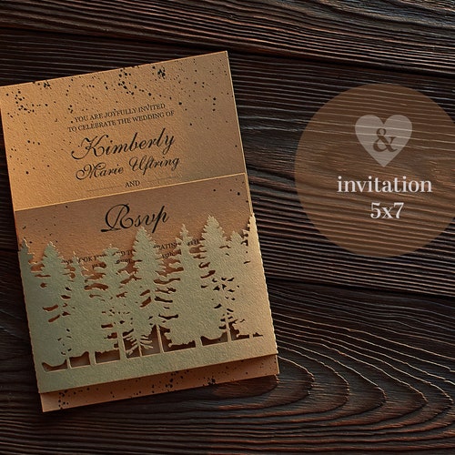 Forest Wedding Invitations Eco Friendly Invites Rustic - Etsy