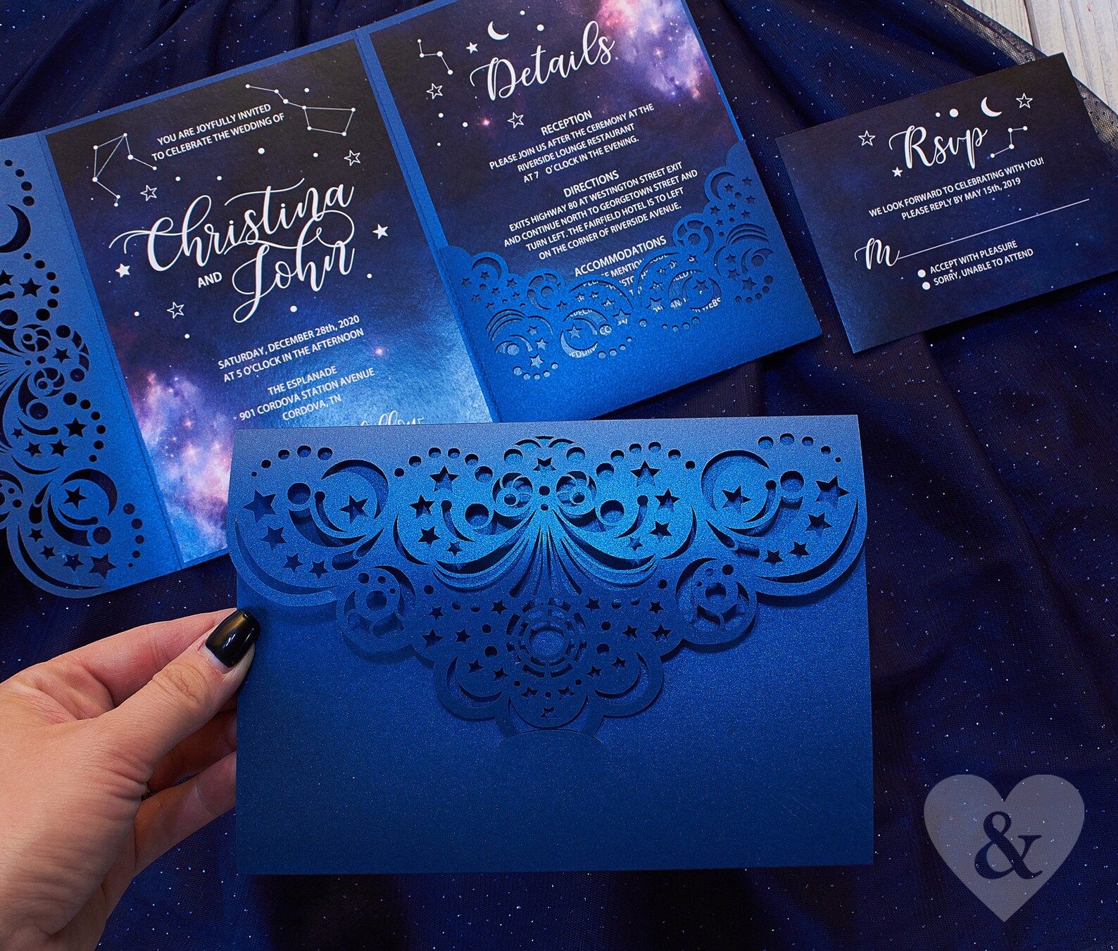 Galaxy Invitation Starry Night Invite Celestial Wedding | Etsy
