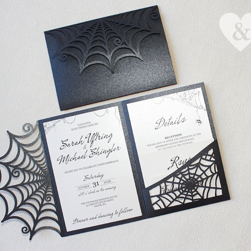 Spiderweb Wedding Invitations - Etsy