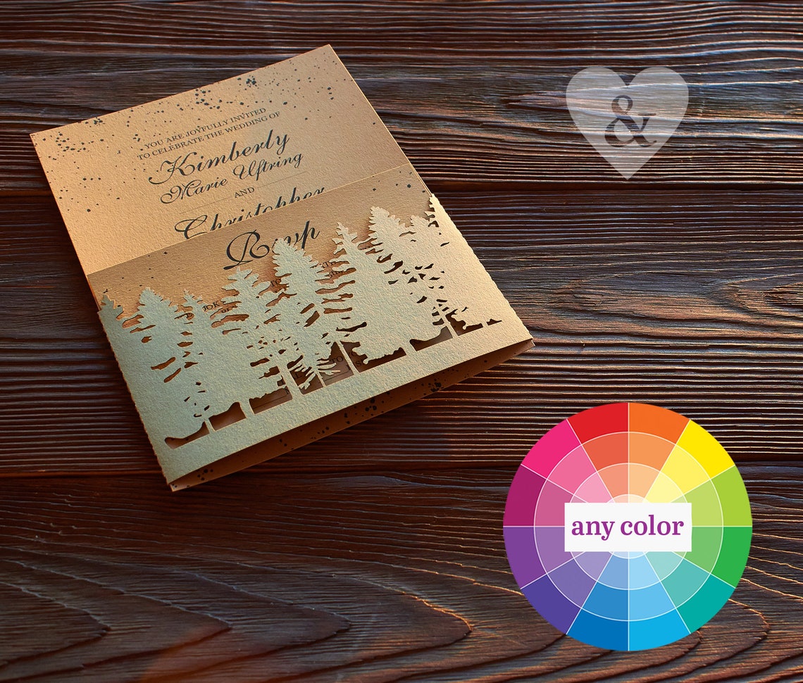 Laser Cut Forest Wedding Invitation Suite, Rustic Eco Friendly Invite ...