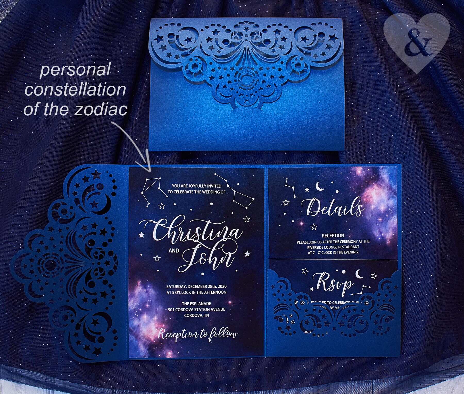 Galaxy Invitation Starry Night Invite Celestial Wedding | Etsy