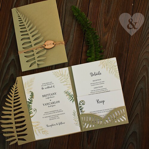 Fern Wedding Invite Botanical Invitation Eco Greenery - Etsy