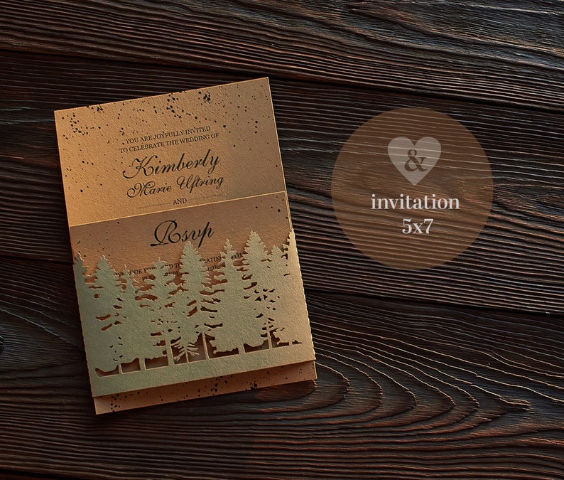 Forest Wedding Invitations Eco Friendly Invites Rustic | Etsy