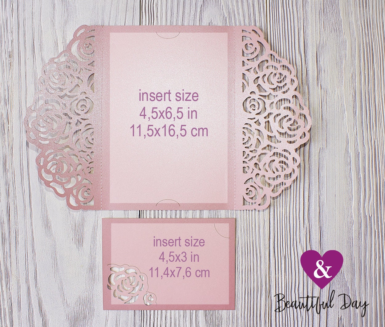 Laser Cut Pocket Pink-laser Cut Invitation Pocket-gatefold | Etsy