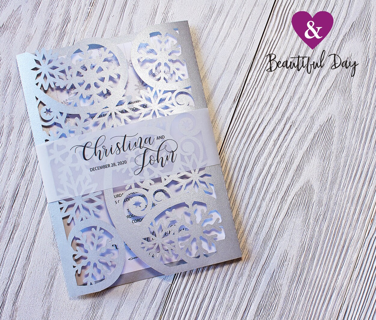 Winter Wedding Invitations-snowflake Invitation-snowflake | Etsy