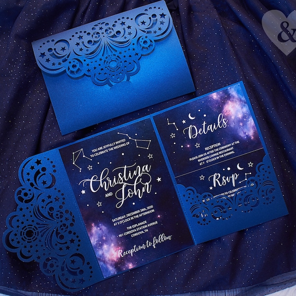 Starry Night Wedding Invitation - Etsy