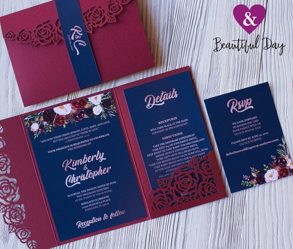 Invitaciones De Boda Con Banderines Azules