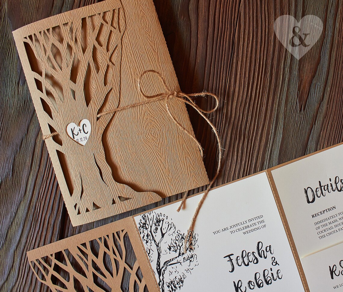 Tree Wedding Invite Laser Cut Tree Wedding Invitation - Etsy UK