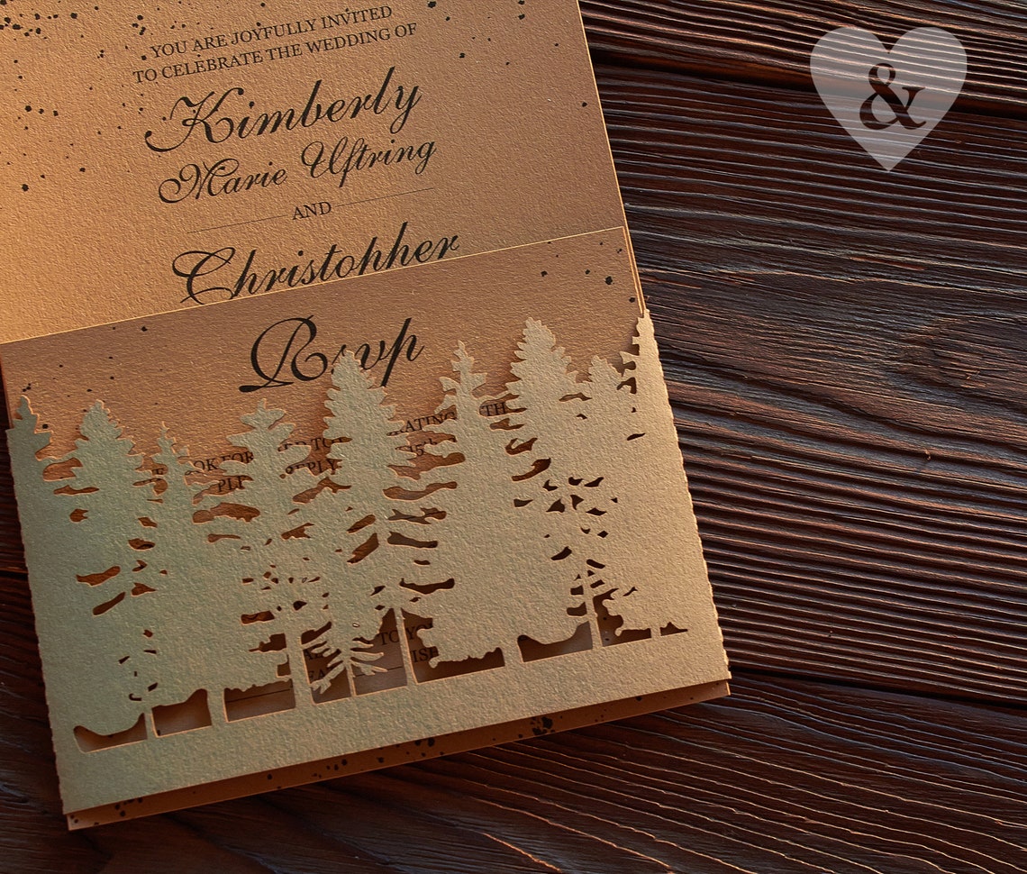 Forest Wedding Invitations Eco Friendly Invites Rustic - Etsy