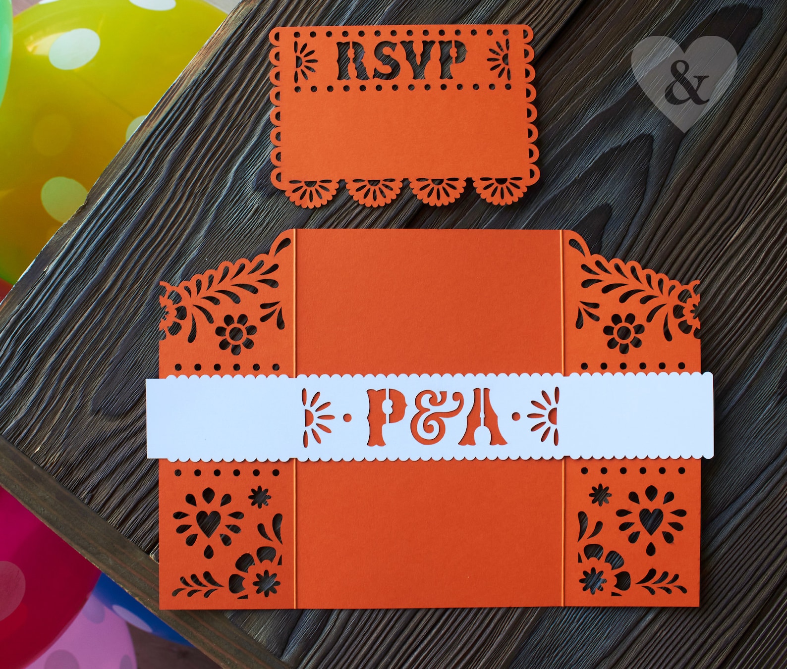 Mexican Wedding Invitation Belly Bands, Papel Picado Pocket, DIY Cricut ...