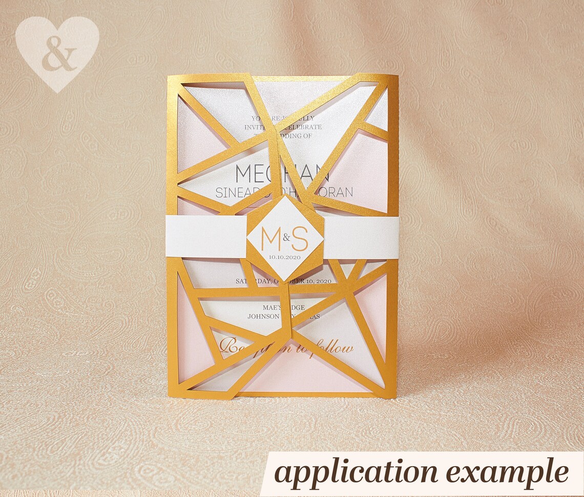 Geometric Invitation Gatefold Invitation Laser Cut Wedding - Etsy