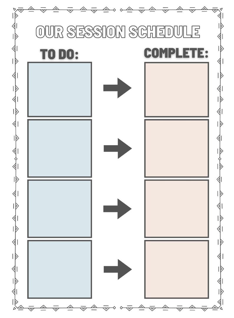 Behavior Chart for ABA-RBT First and Then Session Schedule - Etsy