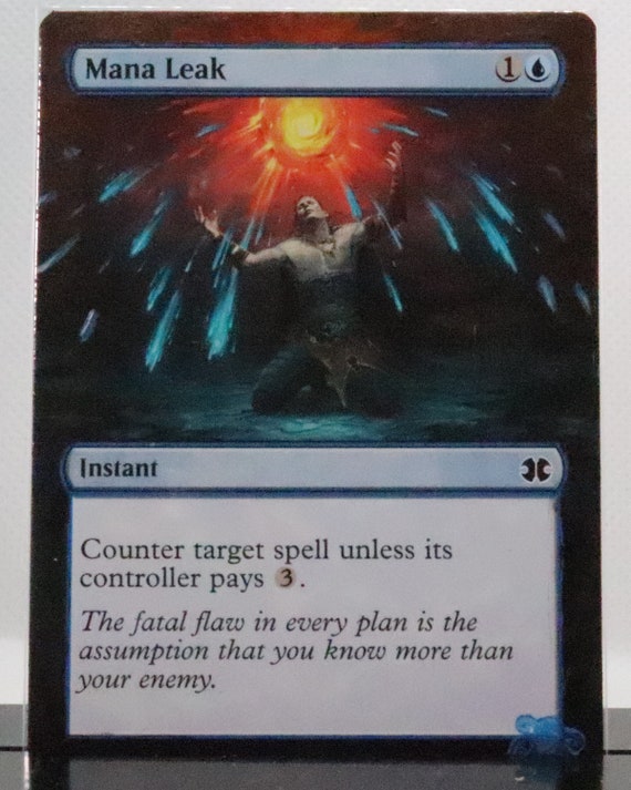 Hand-painted MTG Alter Mana Leak | Etsy