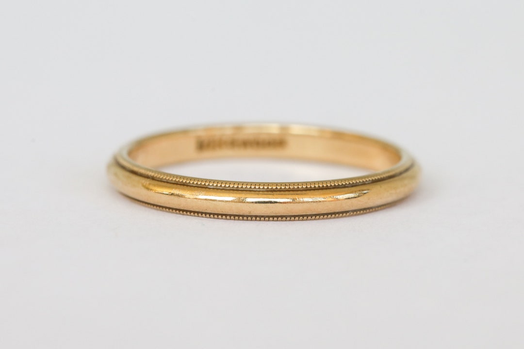 Vintage 14k Yellow Gold Band by JR Wood and Sons 7.5 - Etsy