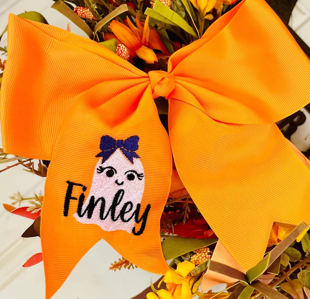 Personalized Ghost Halloween Cheer Bow - Etsy