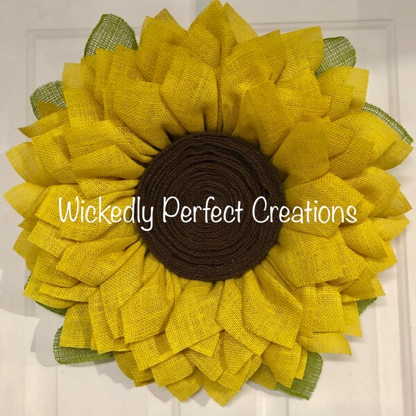 Burlap Sunflower - Etsy