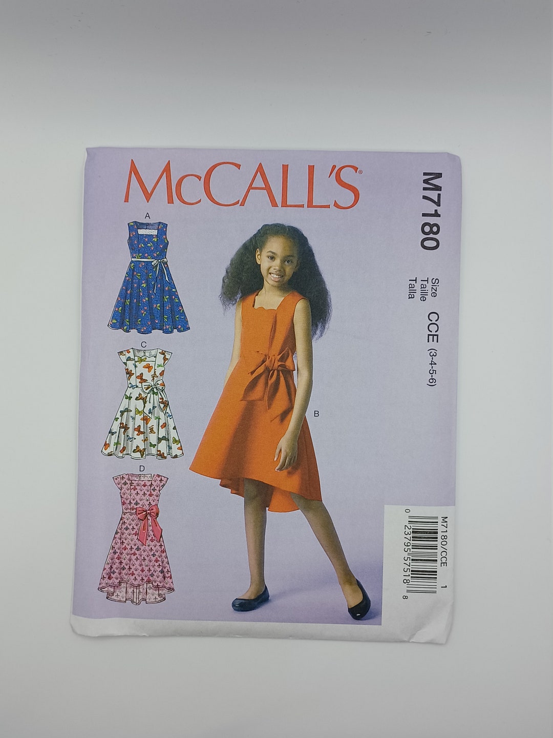 2010's Mccall's M7180 Girl's Dress Pattern Sizes 3-4-5-6 --FF - Etsy