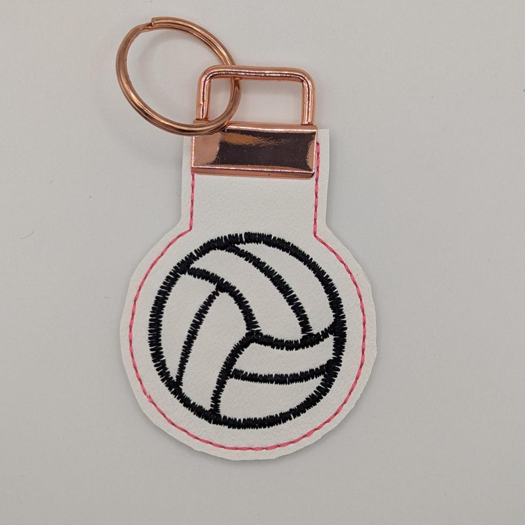 Personalized Volleyball Keychain | Embroidered Marine Vinyl Keychain ...