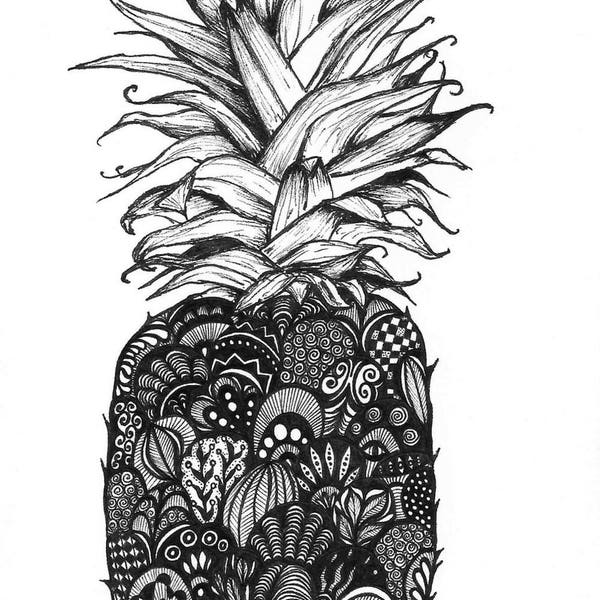 Pineapple Zentangle - Etsy