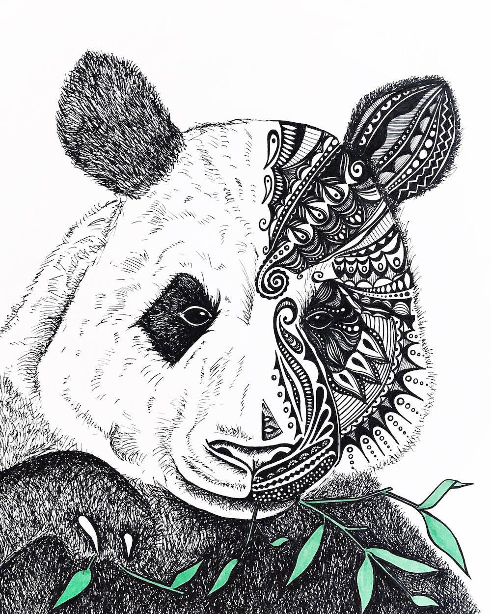 Zentangle Panda Zentangle Panda Bear Art Print By Dan Bingham