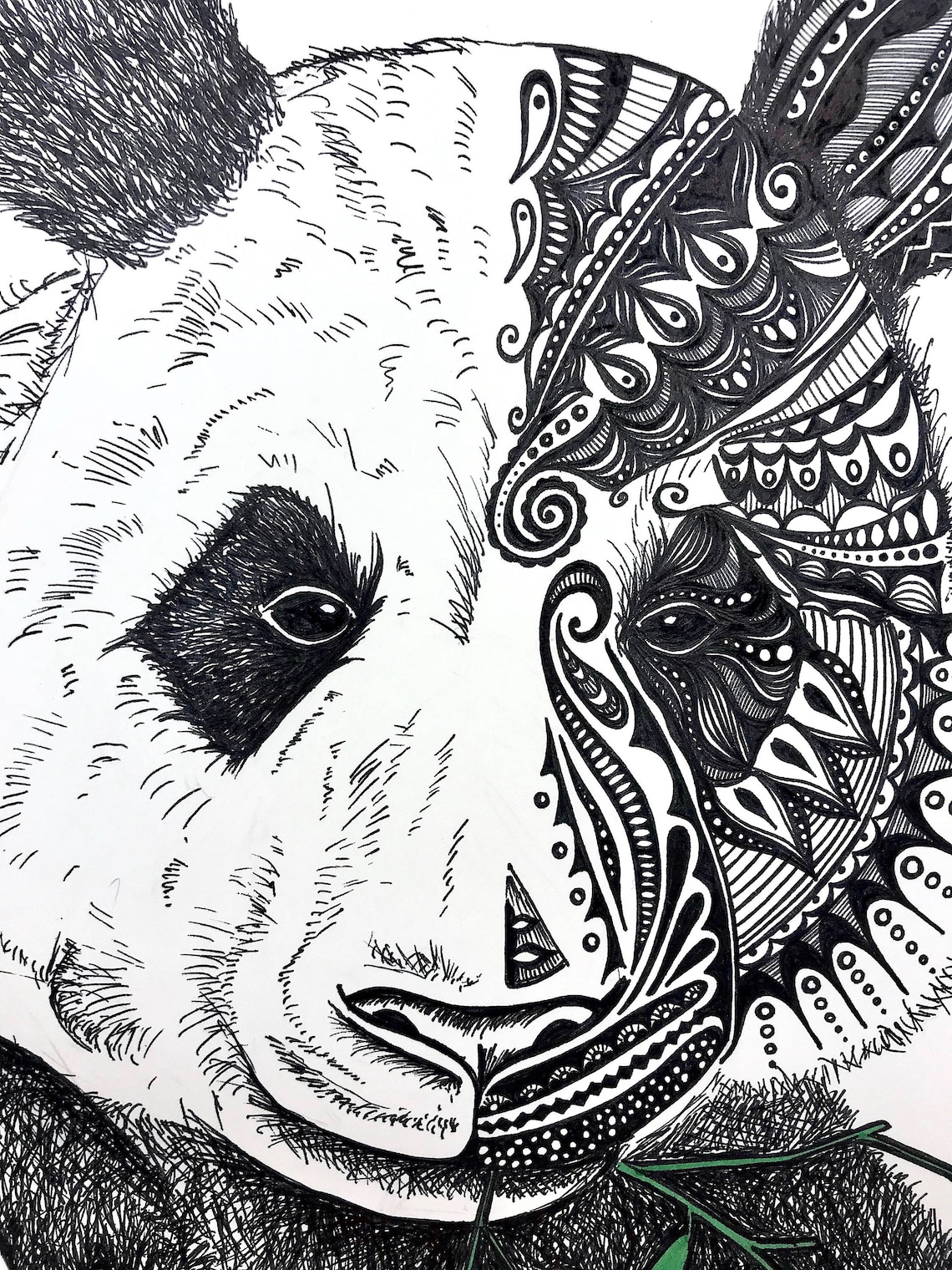 Panda Print, Zentangle Art, Panda Gift, Art Prints, Panda Art, Wall Art ...