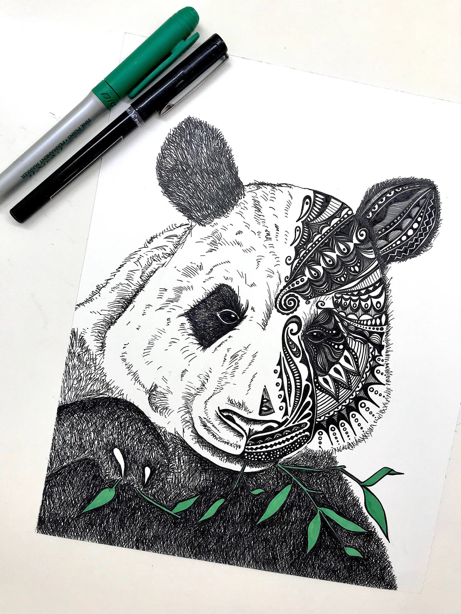 Panda Print, Zentangle Art, Panda Gift, Art Prints, Panda Art, Wall Art ...