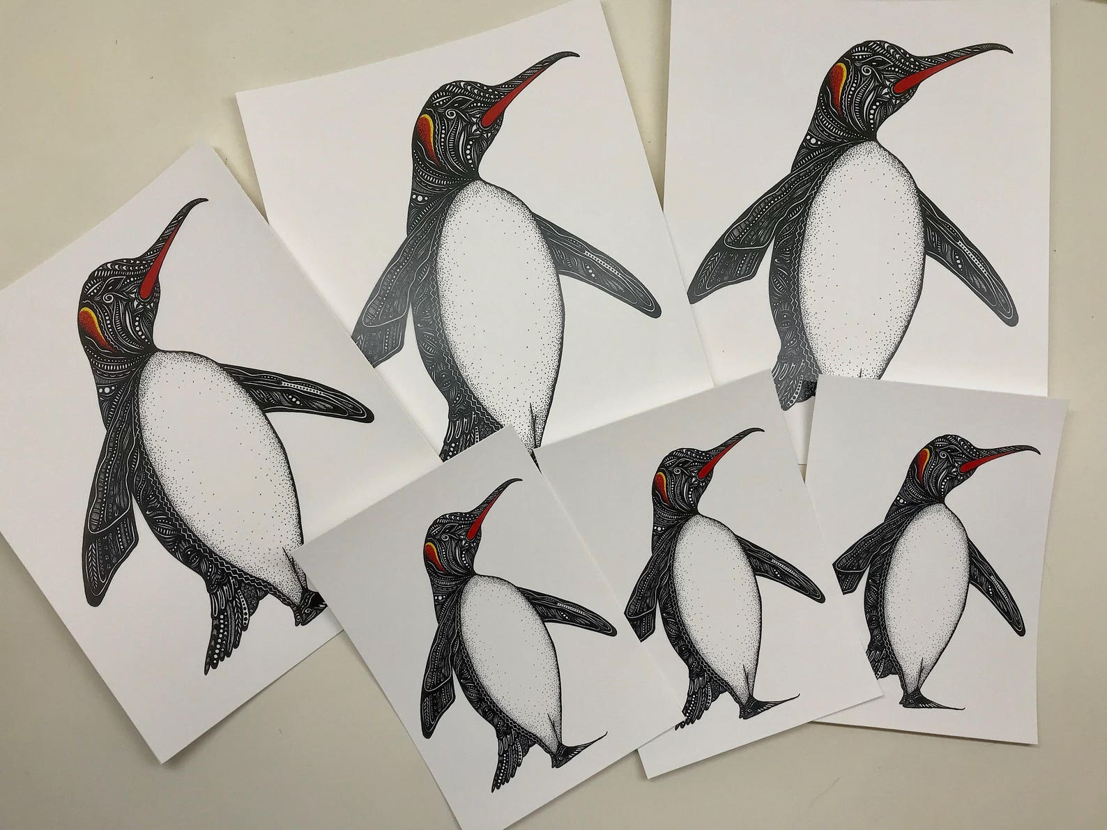 Penguin Print, Zentangle Art, Penguin Gift, Art Prints, Penguin Drawing ...