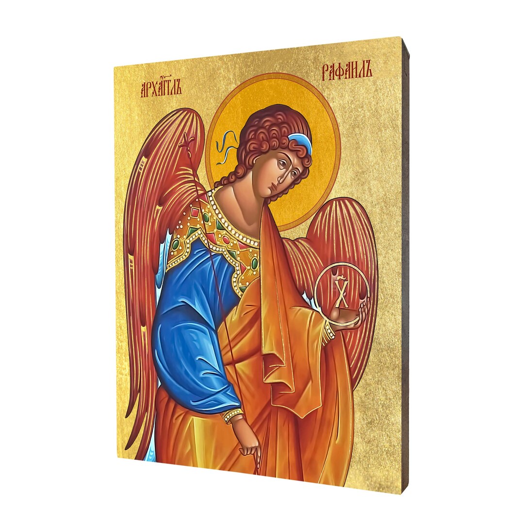 Archangel Raphael Religious Icon - a Religious Gift, Handmade Religious ...