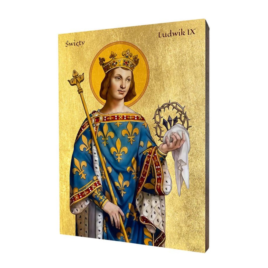 Icône Saint Louis IX faite main : cadeau religieux doré - Etsy France