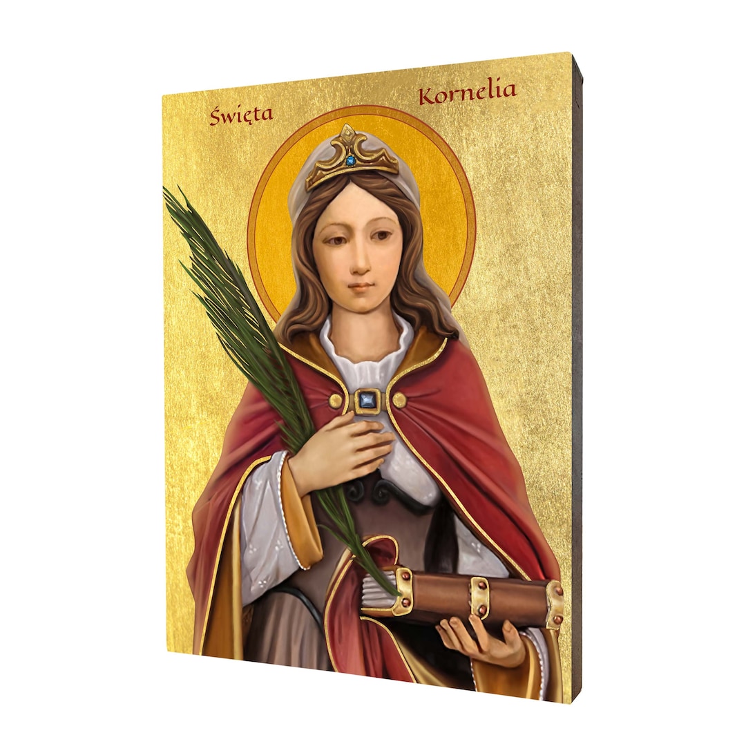 Icon of Saint Cornelia a Religious Gift, Handmade Religious Wood Icon ...